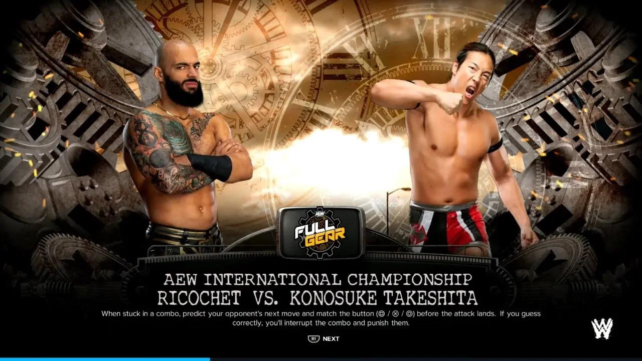 AEW Full Gear 2024 Konosuke Takeshita vs Ricochet for the AEW International Championship