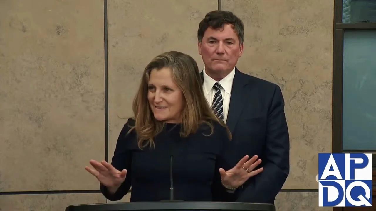 26 nov 2024 - Chrystia Freeland et Dominic LeBlanc réagissent à la ...