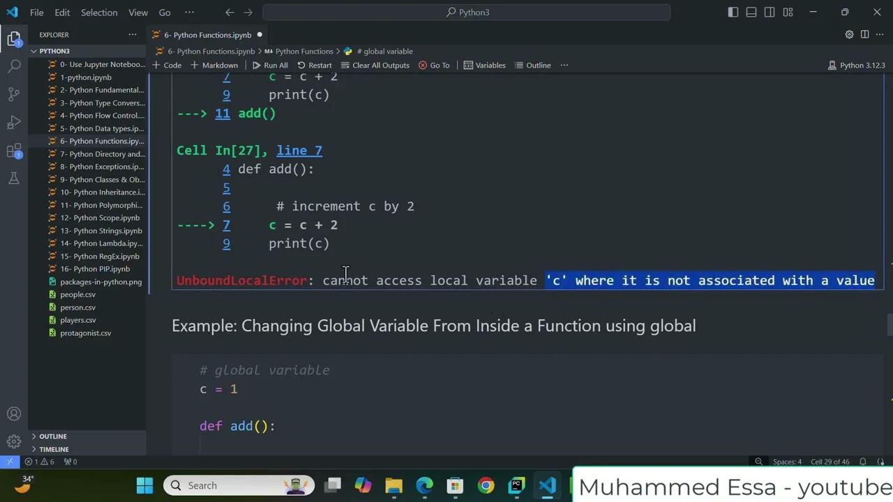 15 Python Functions Variable Scope And Global Keyword