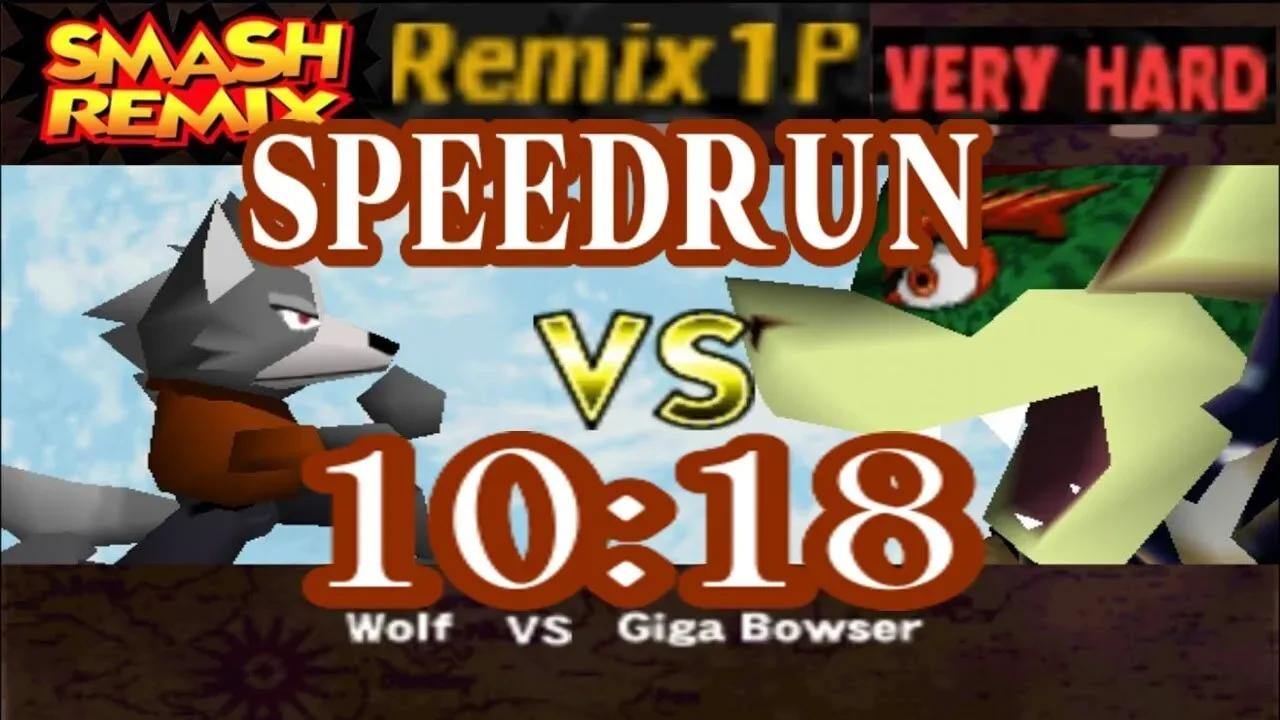 Smash Remix - Classic Mode Remix 1P Speedrun with Wolf (Very Hard) in 10:18