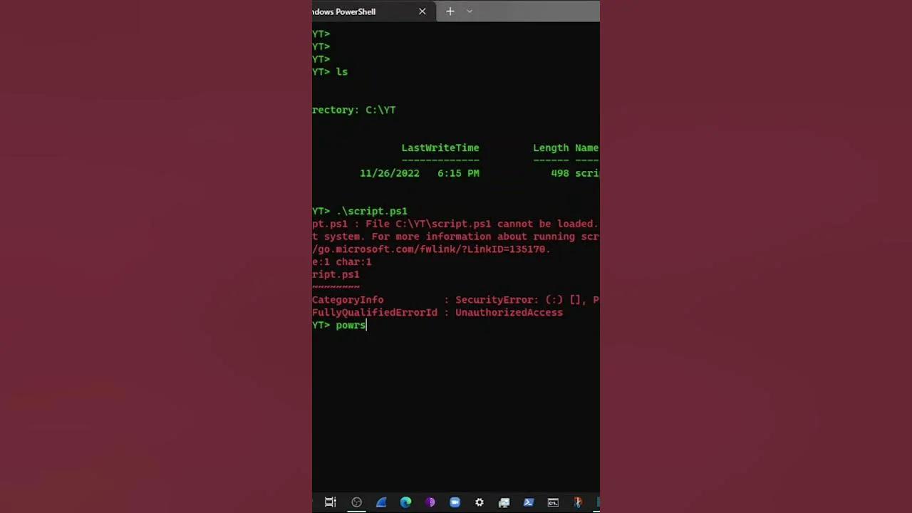 Bypass Execution policy in PowerShell #shorts #ps1
