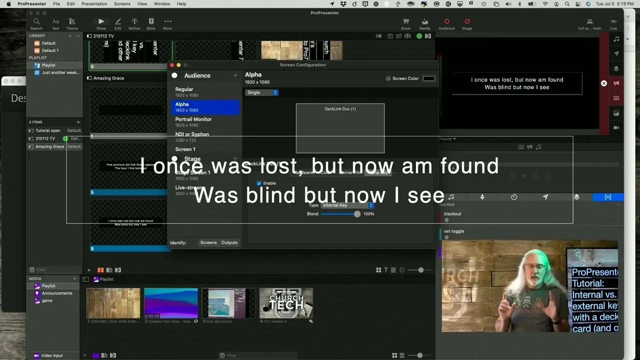 ProPresenter 7 Tutorial: Internal vs external key