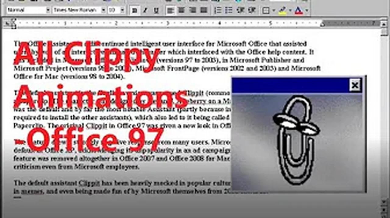 Original Clippy Animations in MS Office 97