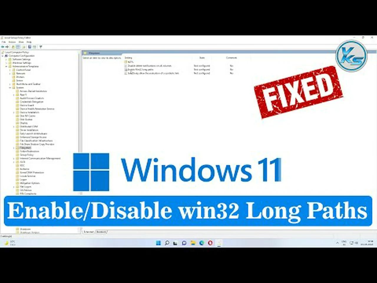 How To Enable or Disable win32 Long Paths in Windows 11