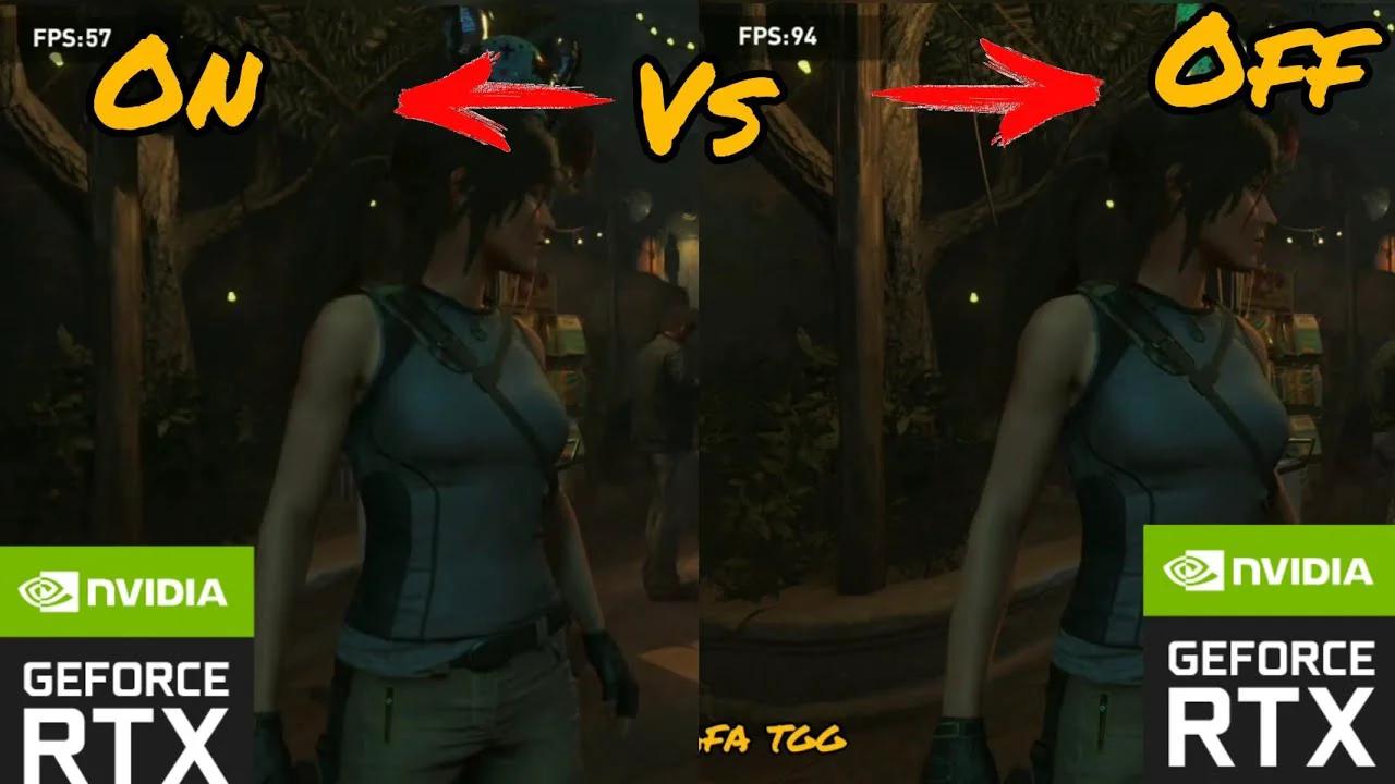 RTX on VS RTX off Shadow of the tomb raider Ray tracing Geforce now.