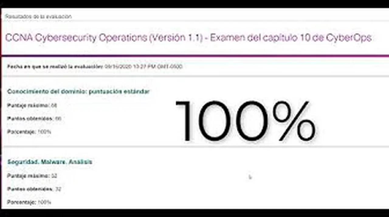 CCNA Cybersecurity Operations (Versión 1.1) - Examen del capitulo 10 de CyberOps [2020] - 100%