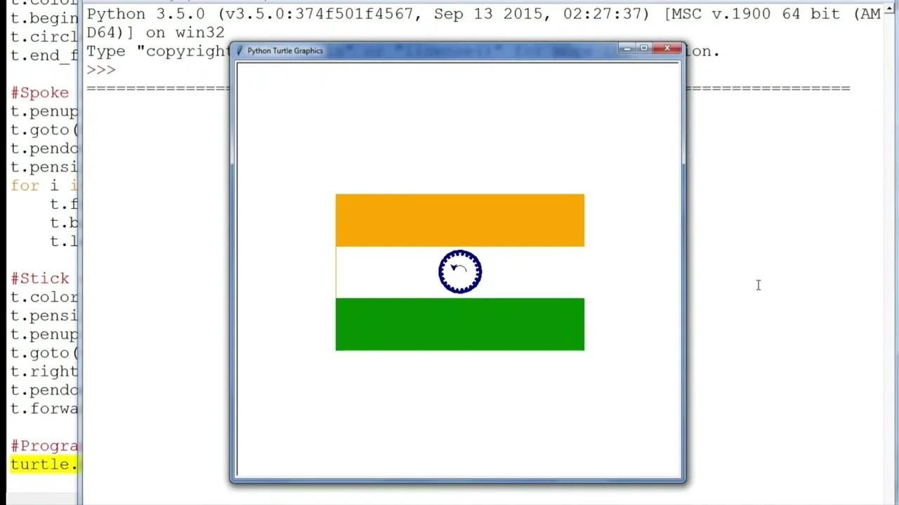 Draw Indian Flag using Python