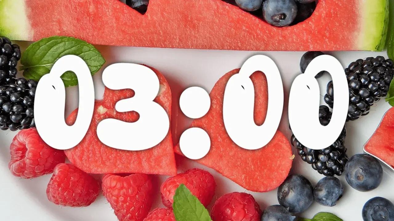 3 Minute Countdown Timer With Ticking Sound & Clock.