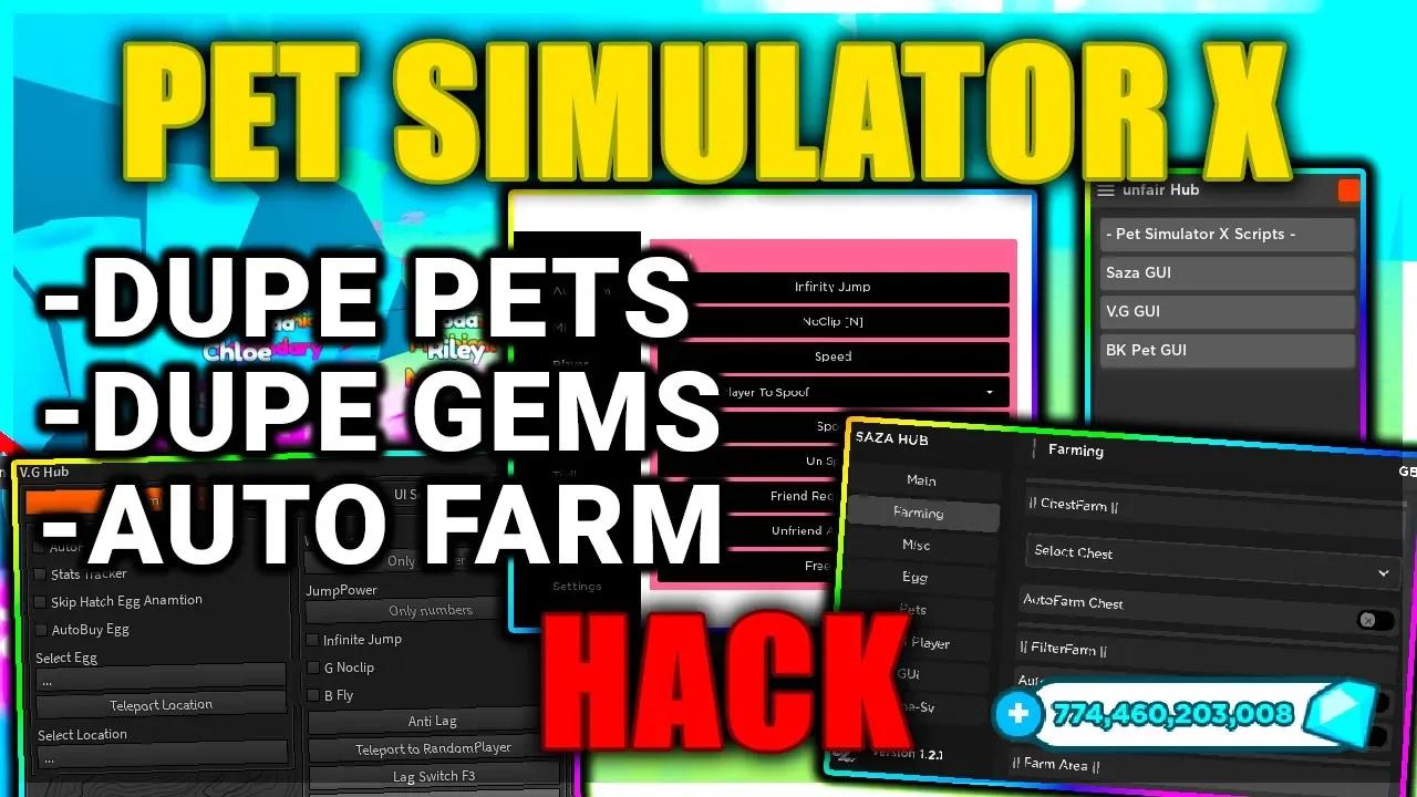 ROBLOX PET SIMULATOR X SCRIPT GUI HACK | *DUPE PETS, INFINITE GEMS ...