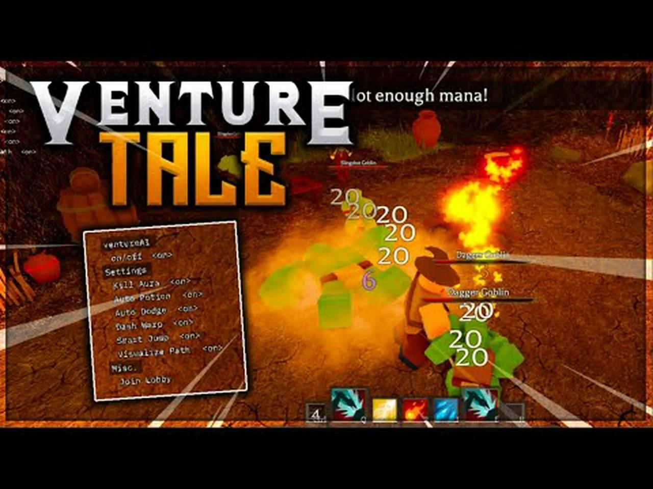 [NEW] ROBLOX Venture Tale Hack Script | Auto Farm, Infinite Gems, Kill ...