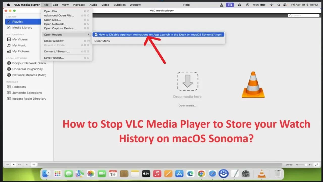How to Stop VLC Media Player to Store your Watch History on macOS Sonoma?
