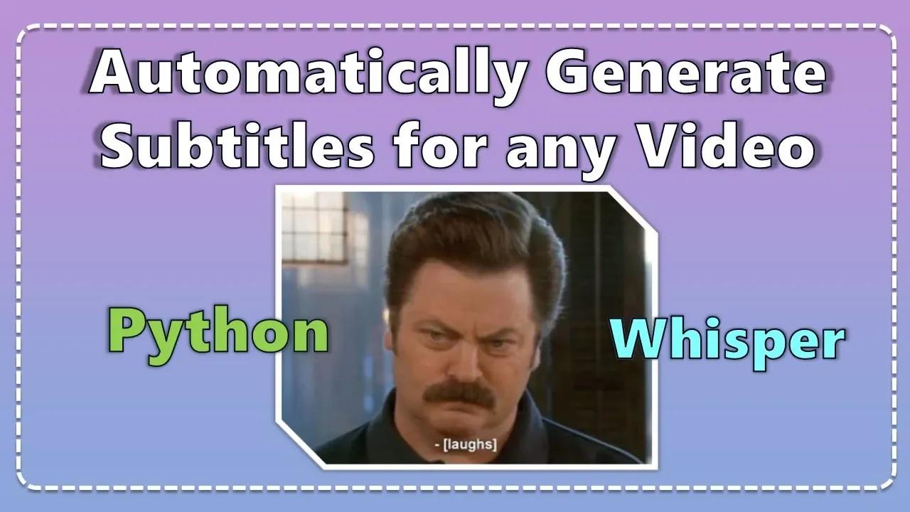 Python Tutorial Generate Subtitle For Any Videos With Python And Whisper