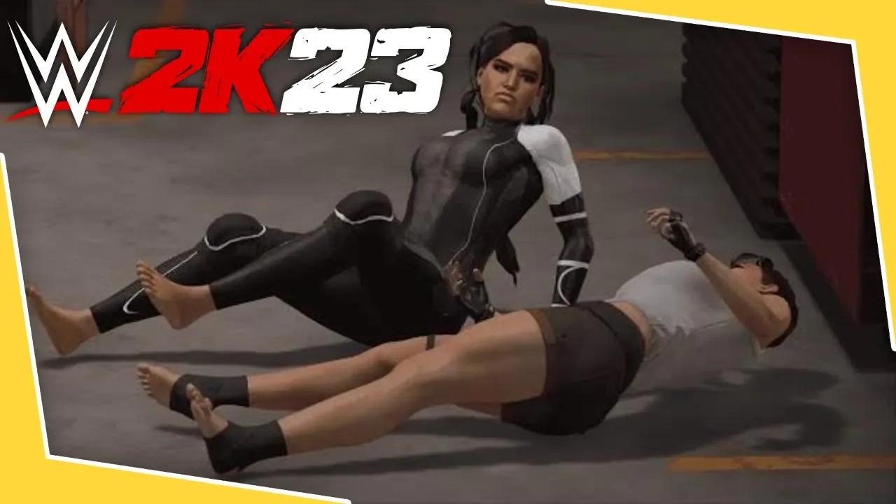 Jennifer Lawrence vs. Lara Croft! - WWE 2K23: Backstage Brawl