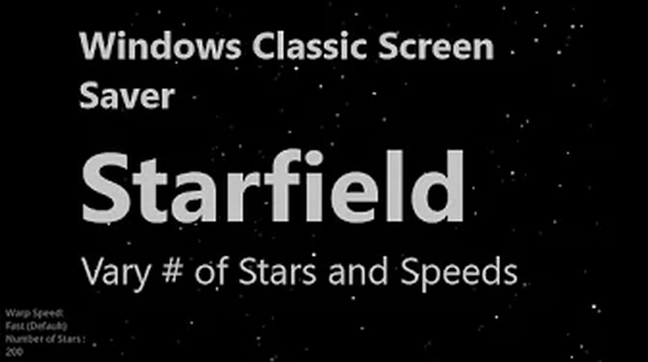 Windows Classic Screensaver - Starfield with varying numbers of stars ...