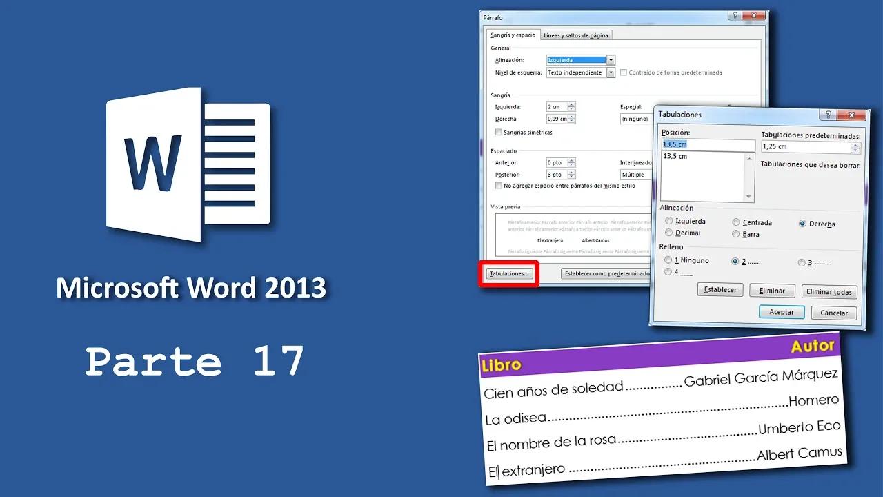 Microsoft Word 17) Como insertar tabulaciones