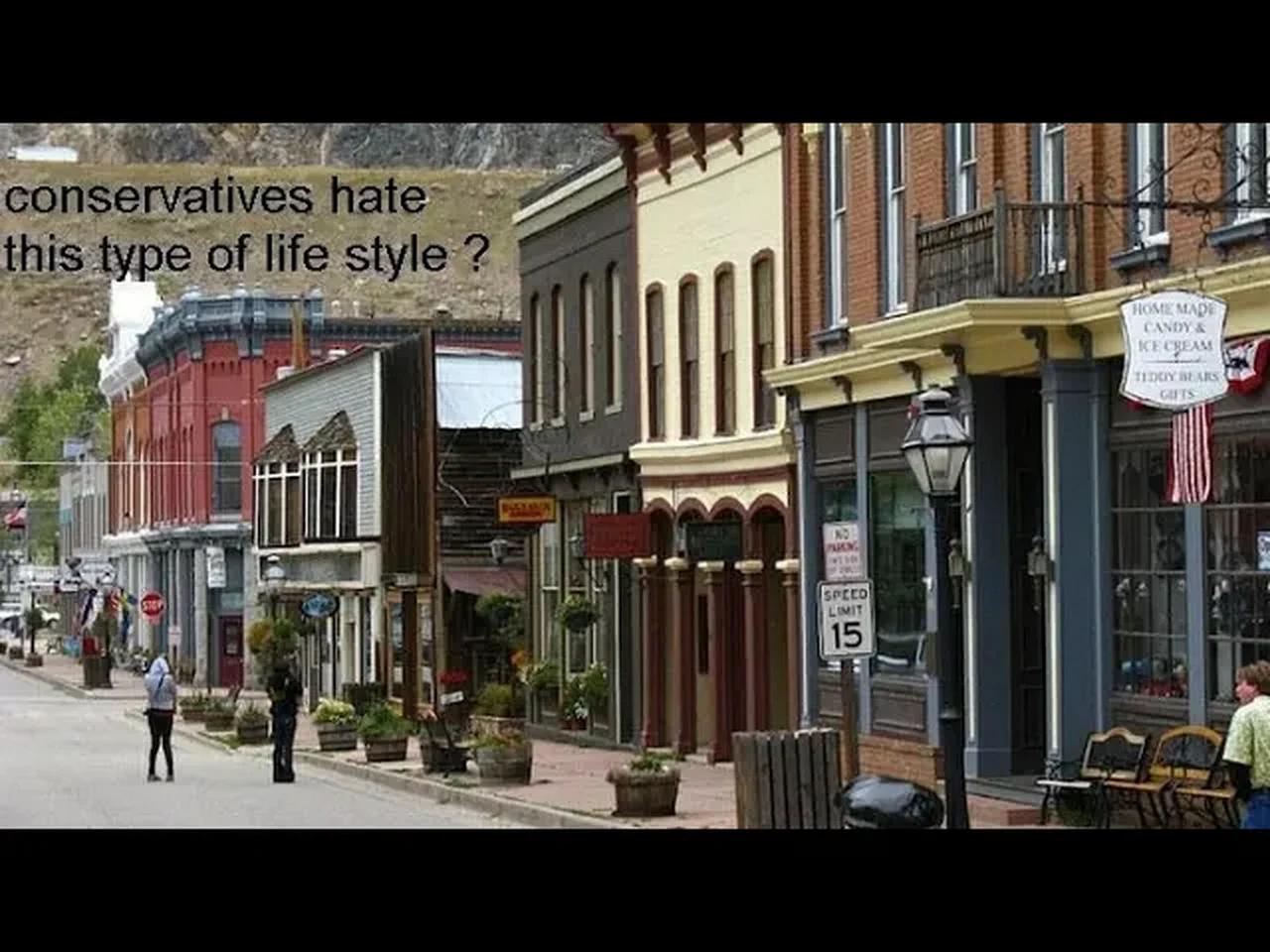 good old days walkable 15 Minute City town vs car free climate lock ...