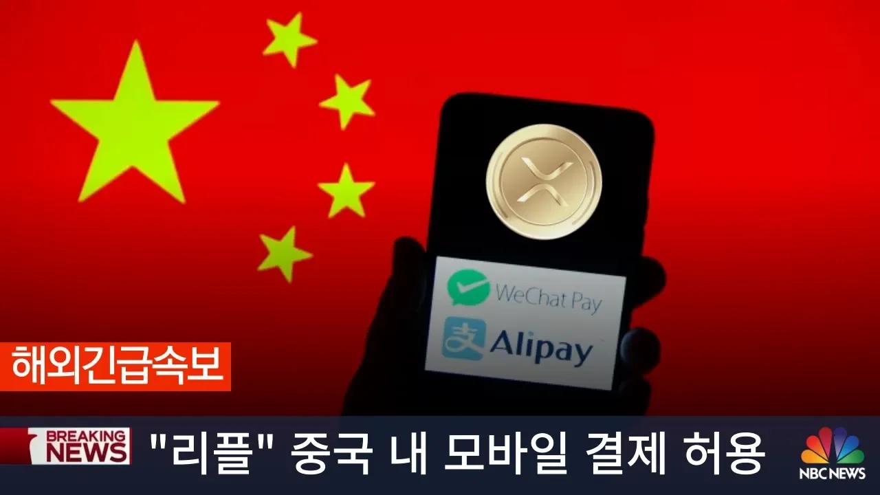 리플 중국 내 모바일 결제 허용 리플코인 Xrp 리플나스닥상장 리플중국 중국코인개방 중국코인규제