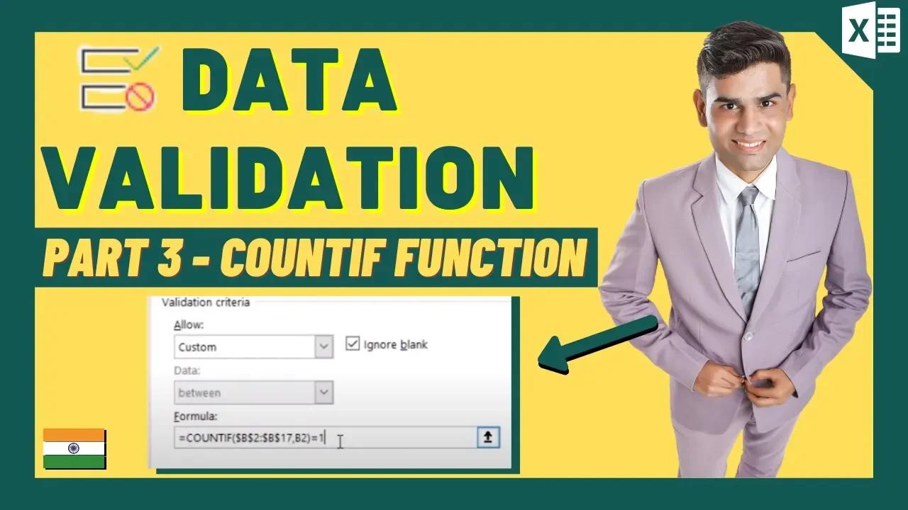 Learn Data Validation In Excel | Part 3 - COUNTIF Function | Prevent ... Learn Data Validation In Excel | Part 3 - COUNTIF Function | Prevent ...