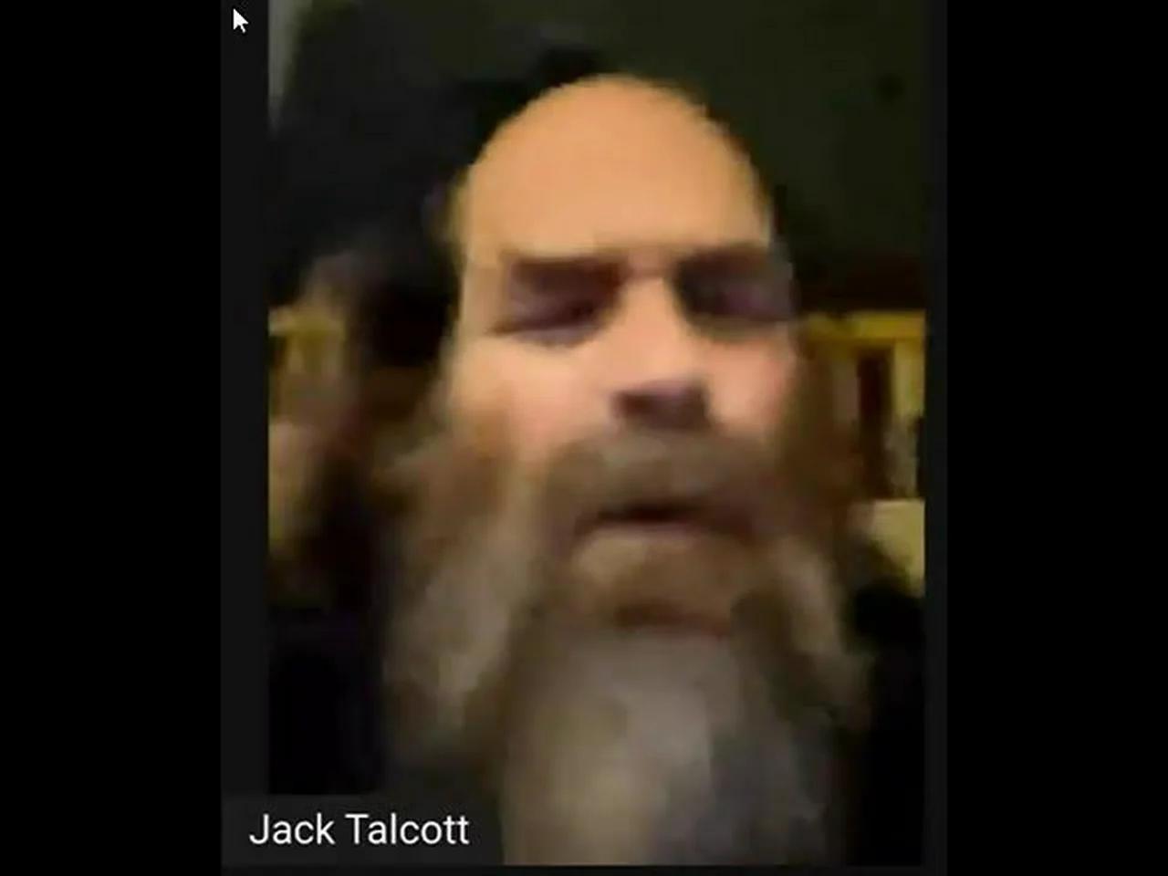 Charles Manson Cult leader lookalike Jack Talcott rages.