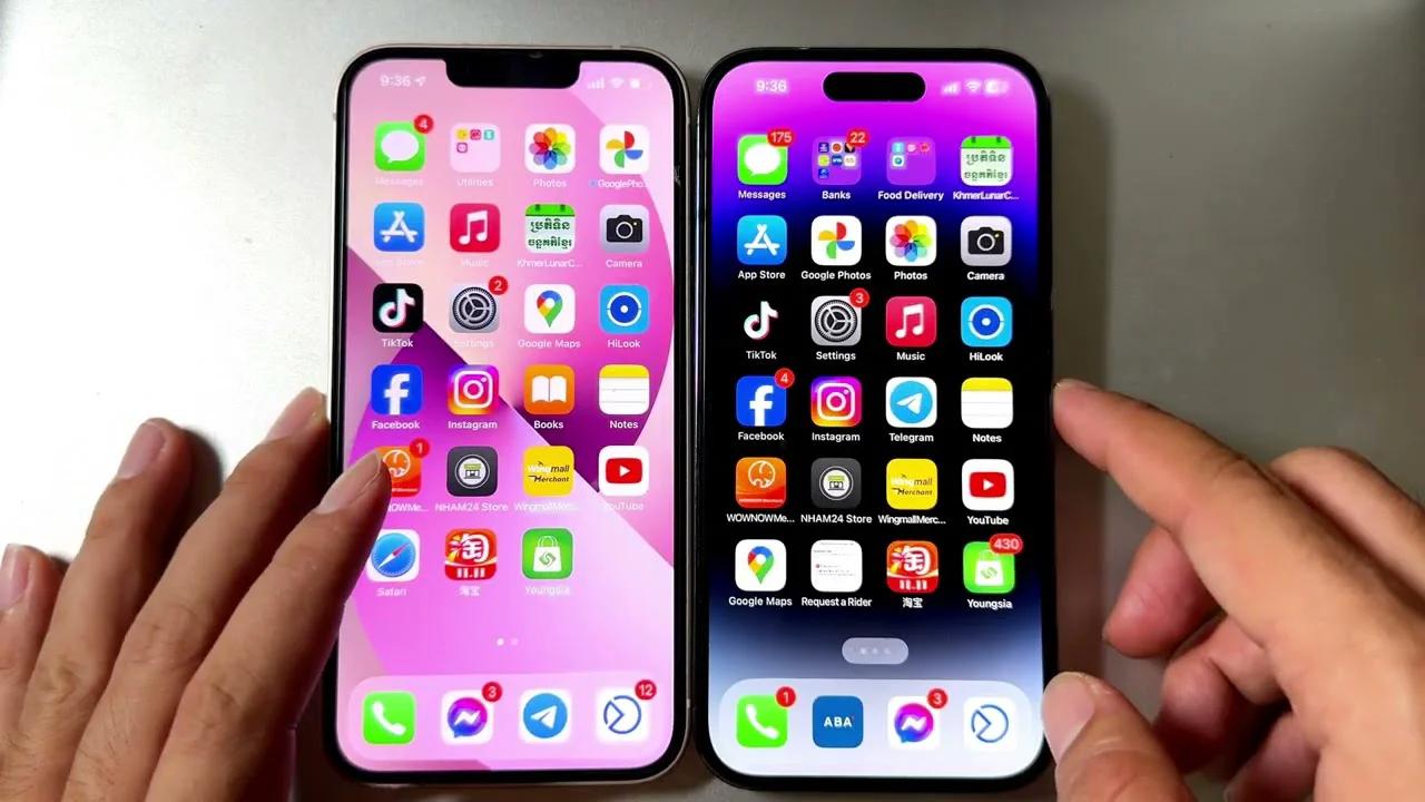 iPhone 13 vs iPhone 14 Pro - iOS 15 vs iOS 16
