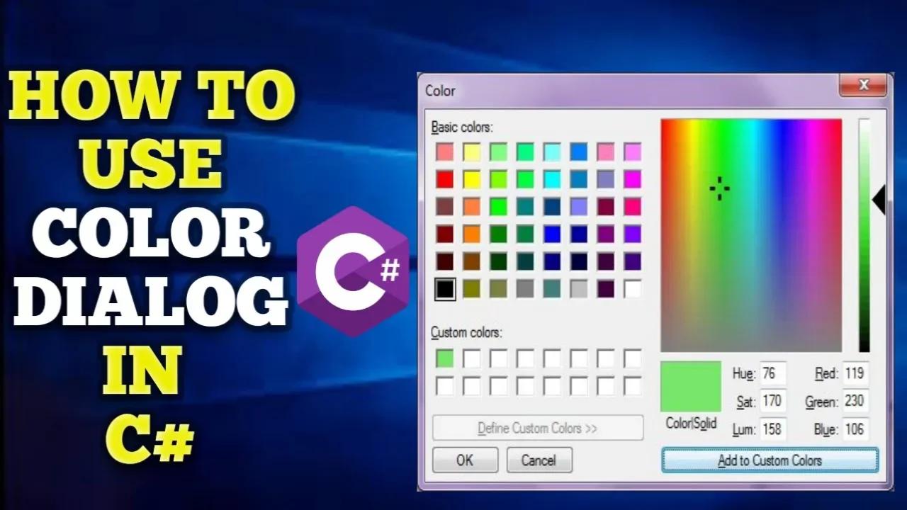 How to use color Dialog in C# | ColorDialog in c# | using color dialog ...