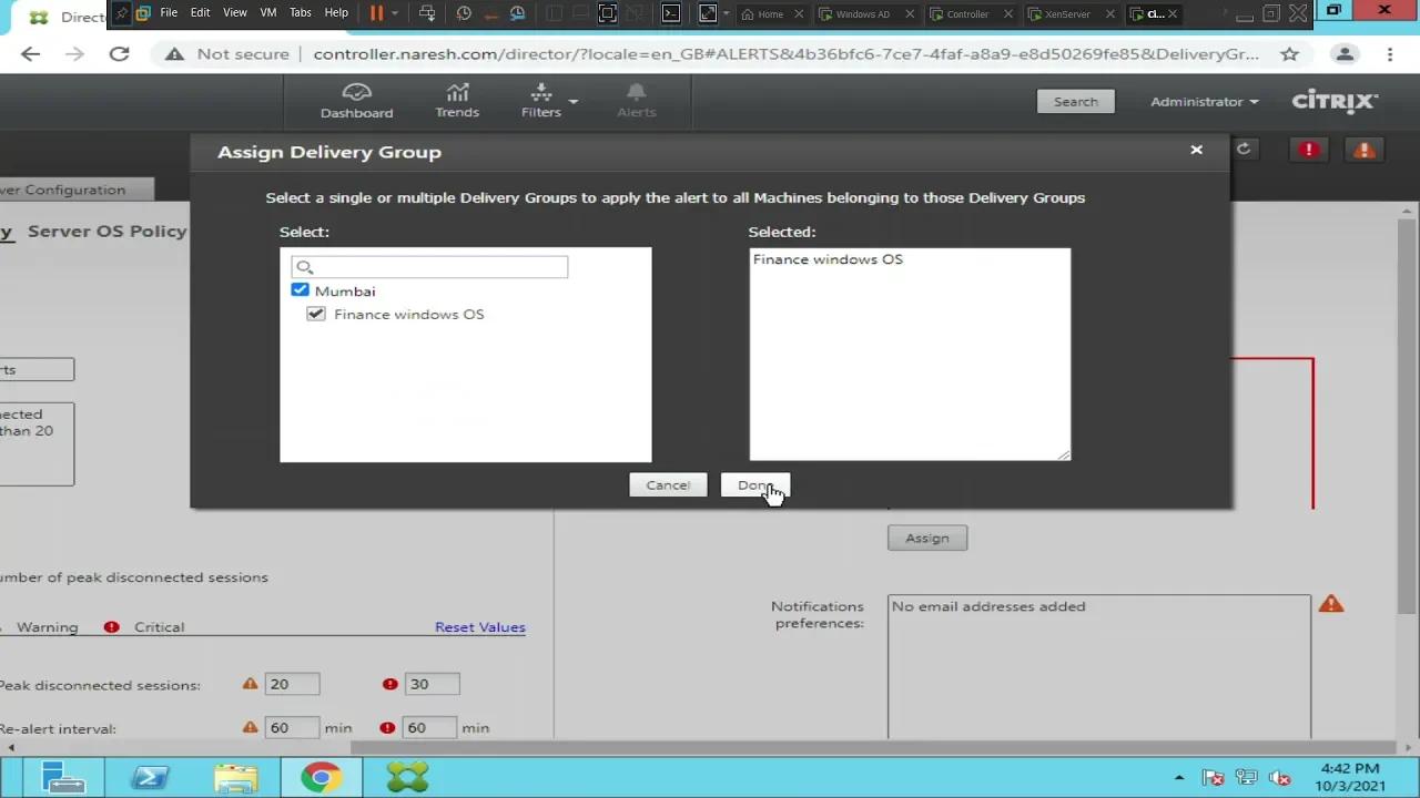 Citrix Director - How to configure critical alerts using Citrix alerts ...