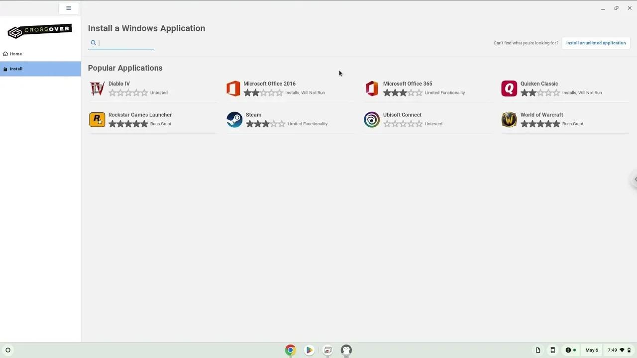 How to install Crossover 24 on a Chromebook