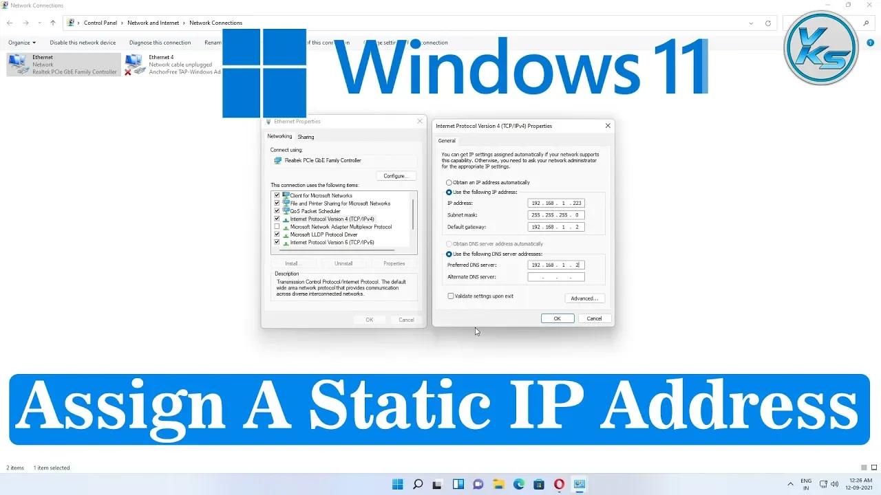 How To Assign A Static IP Address in Windows 11 | Windows 11 Me Static ...