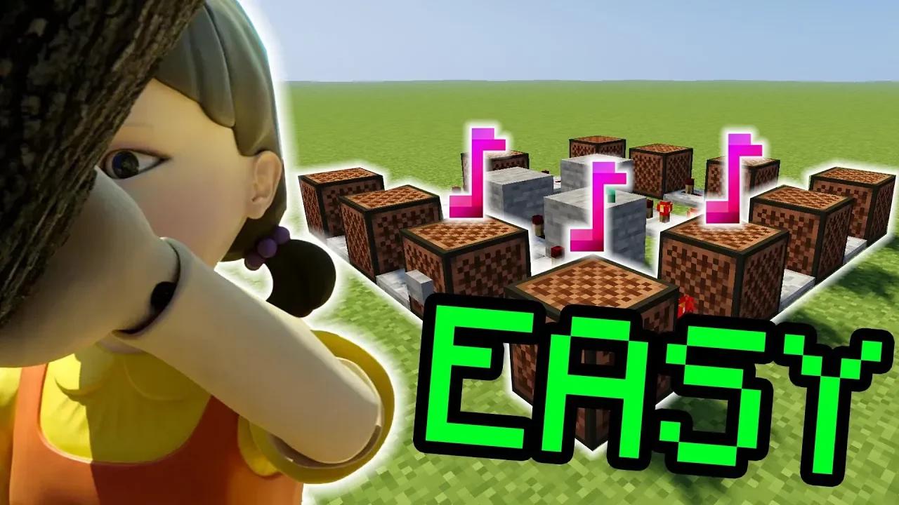 Squid Game - Red Light Green Light Noteblock Redstone Tutorial Minecraft