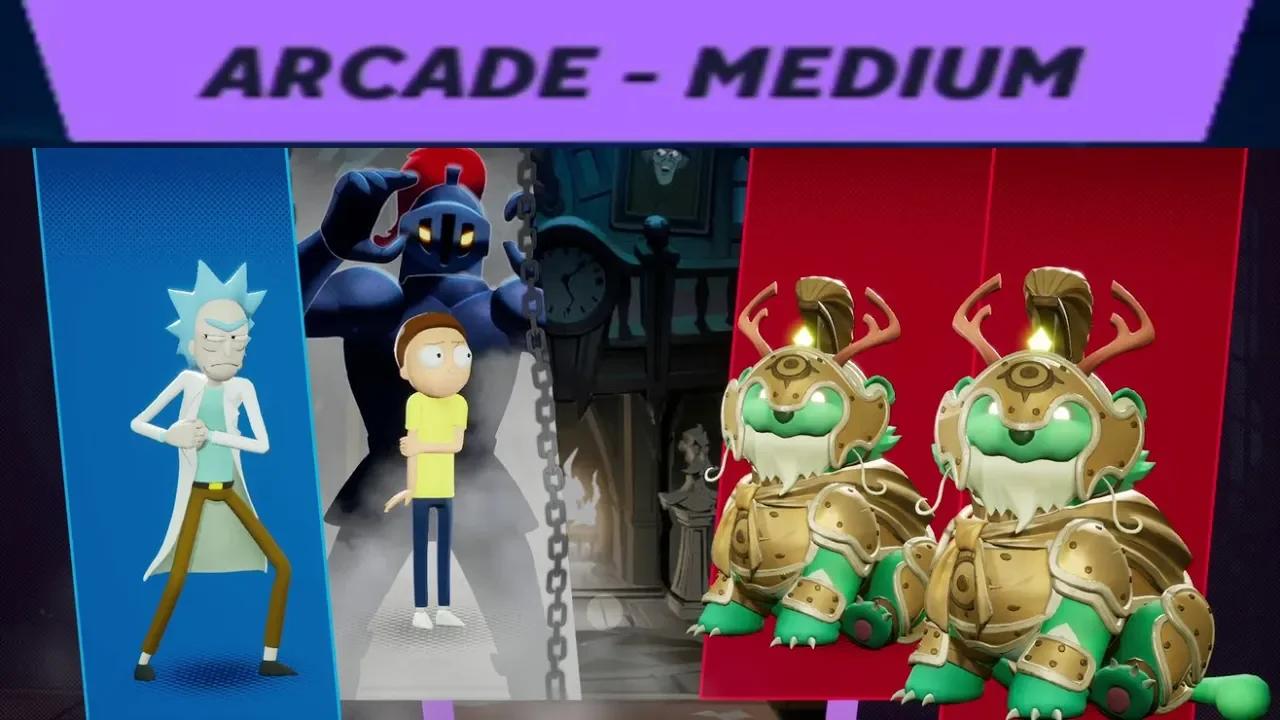 MultiVersus Arcade Mode Co-Op Gameplay (Medium) with Rick and Morty