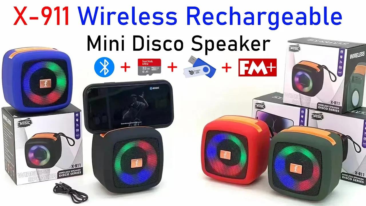 X-911 Wireless Portable Rechargeable Mini Disco Speaker With Bluetooth ...