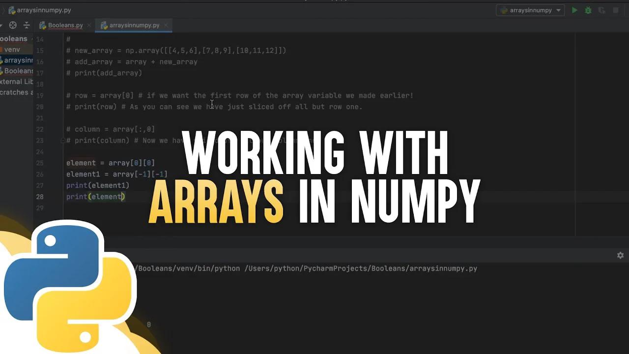 Working With Arrays In NumPy