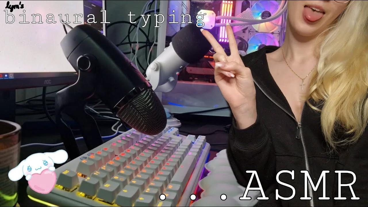 Binaural Typing Asmr With Mouth Sounds