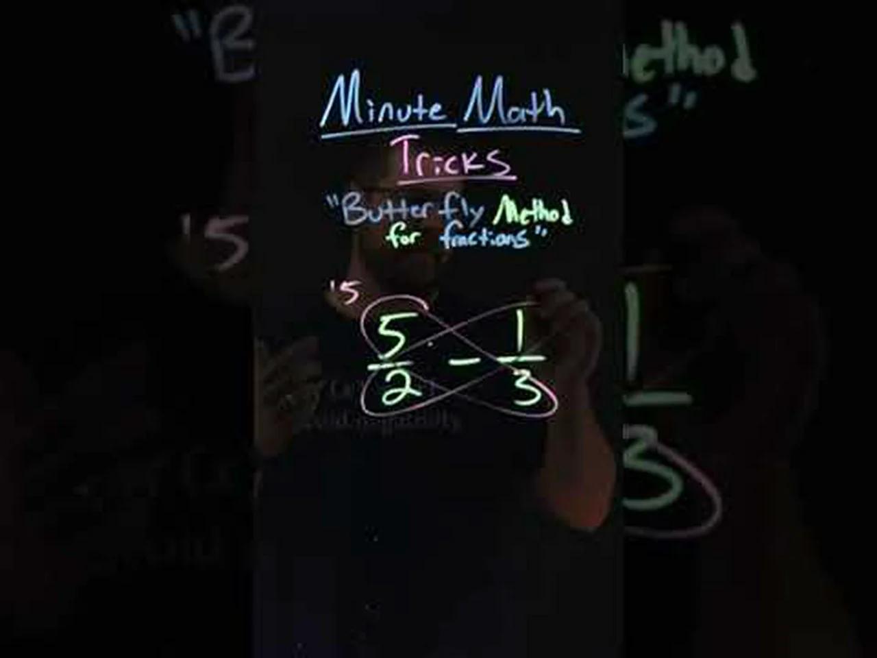 The Butterfly Method for Subtracting Fractions | 5/2 - 1/3 | Minute ...