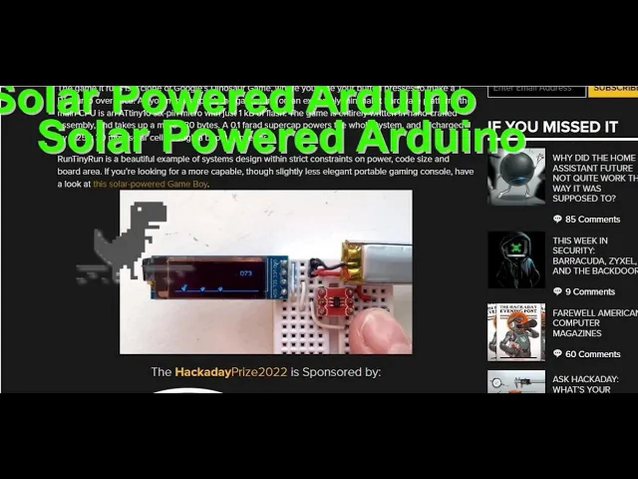 Solar Powered Arduino Dinosaur Game on OLED #1000ArduinoDinosaur #007 # ...