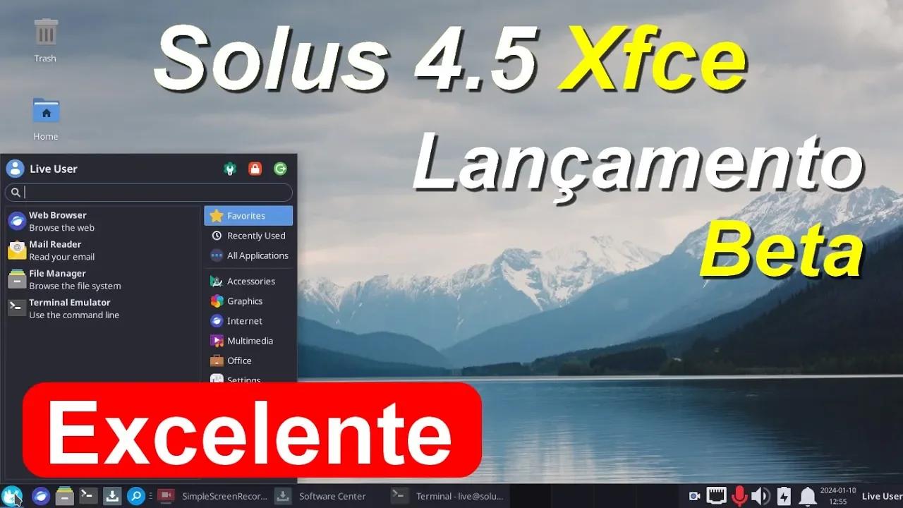 Solus 4.5 Xfce Beta Linux independente. Estável, Leve e Rápida. Instale ...