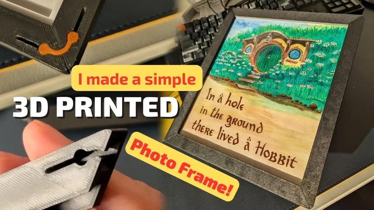 Simple Removable 3D printed photo frame without support