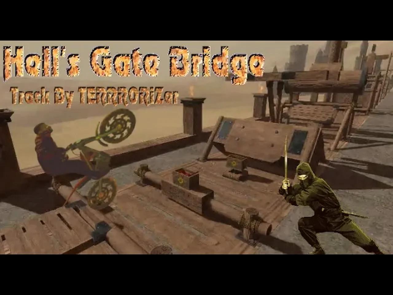 Trials Rising Hell's Gate Bridge (Ninja lvl. 3) Custom Track Run