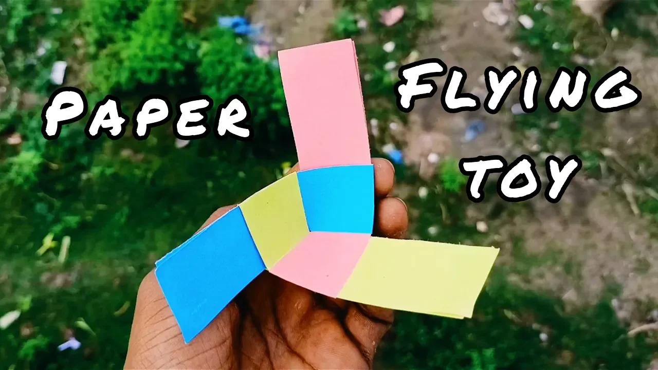 DIY - How to make paper spinning toy / flying paper toy - Made Of Manik