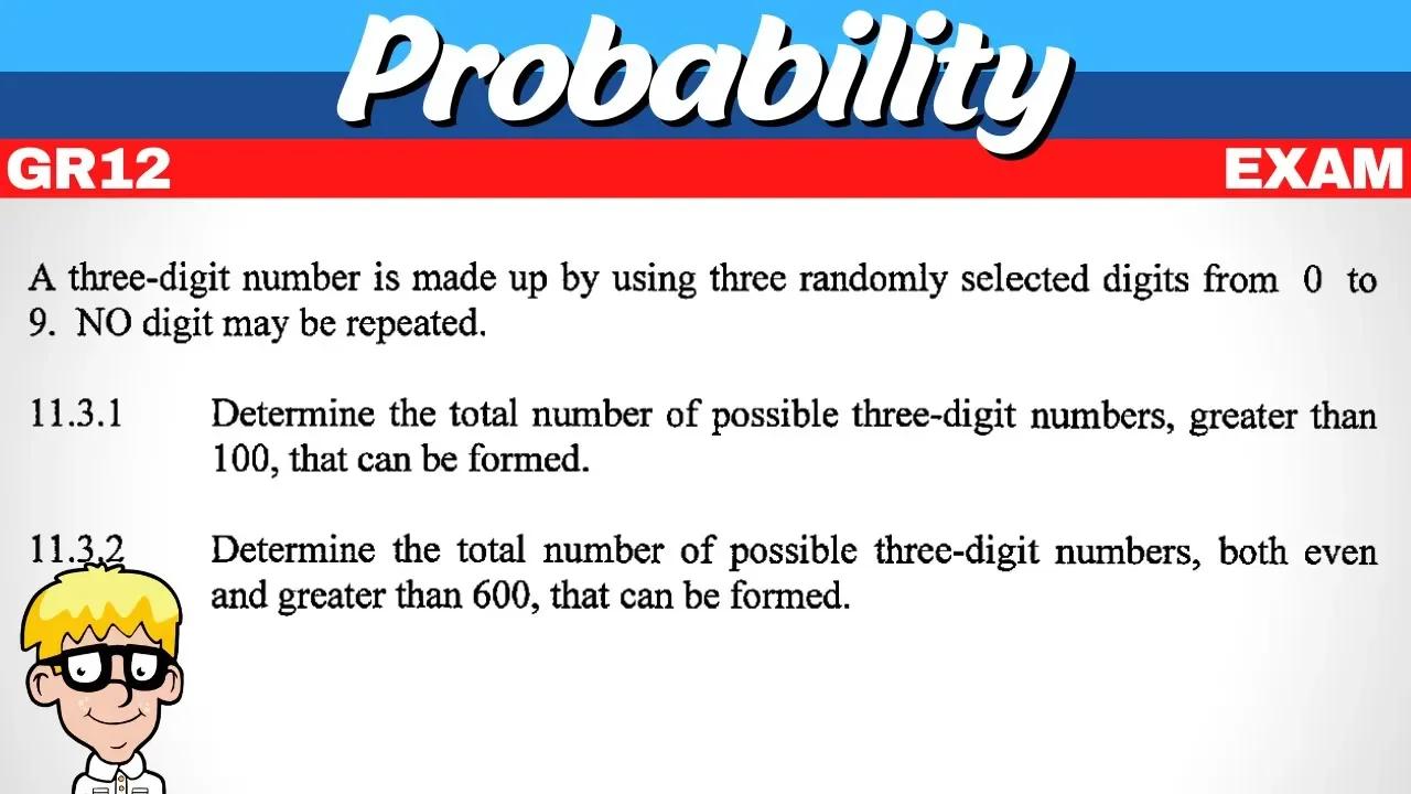 Probability Grade 12 Exam Questions