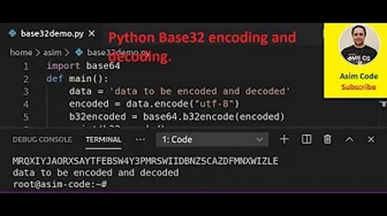 Python Base32 Encoding And Decoding