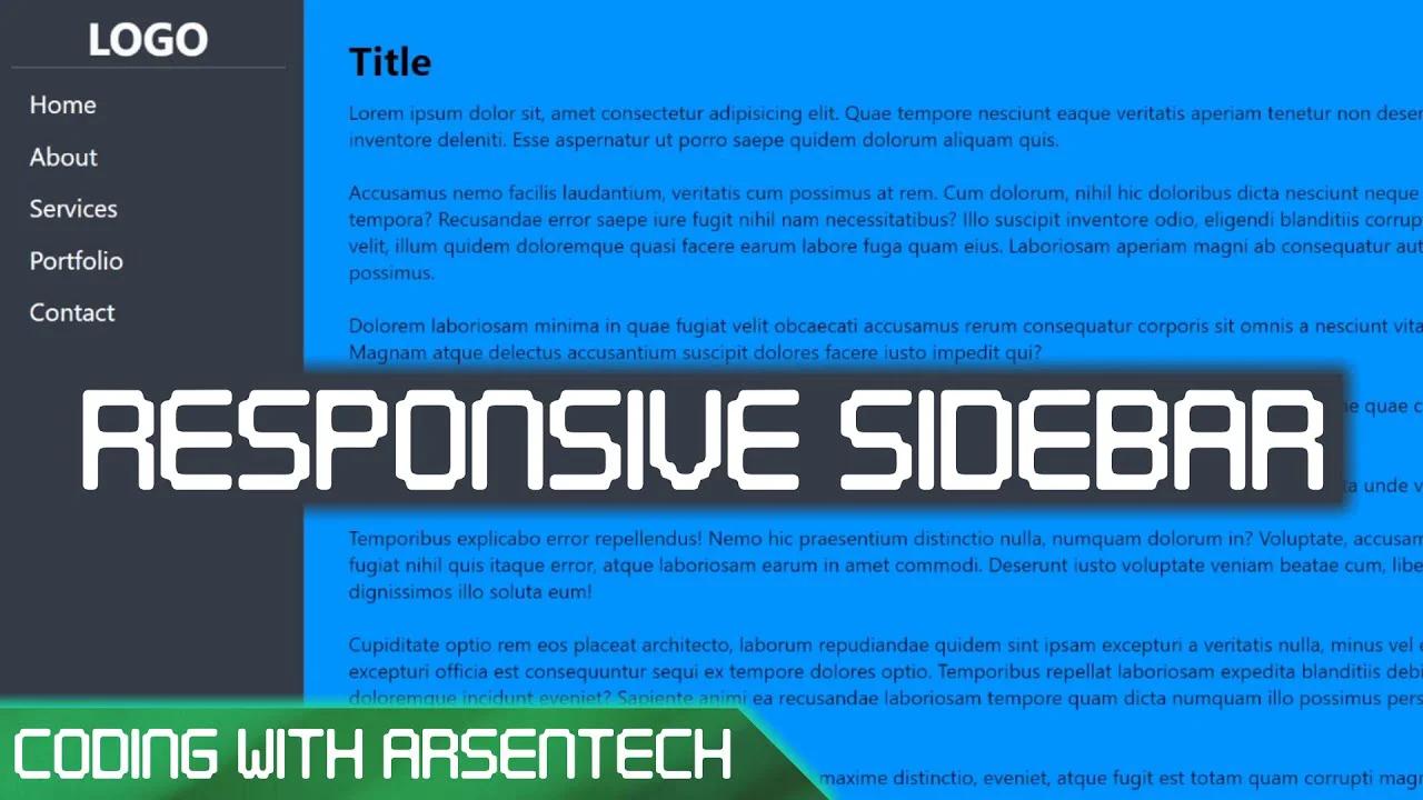 Basic But Responsive Sidebar Tutorial Html Css Js