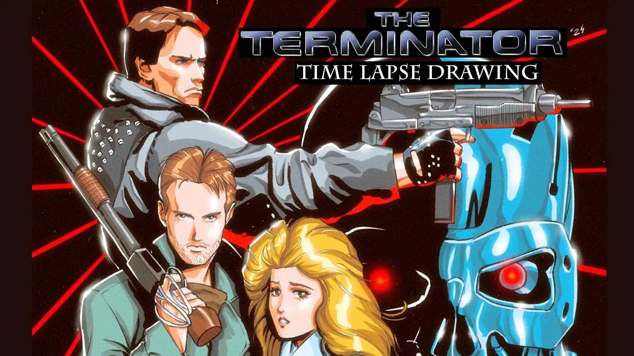 The Terminator Anime Style - Time Lapse Drawing