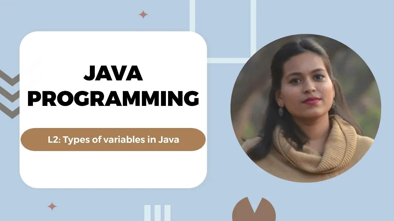 Types of variables in Java | Java | L2 | Prof. Florence Simon