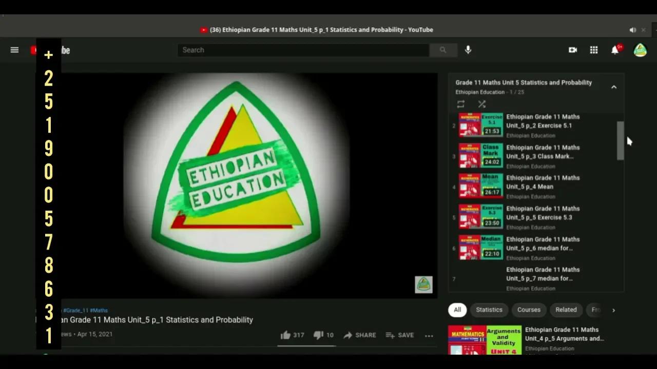 Ethiopian Education tutorial videos