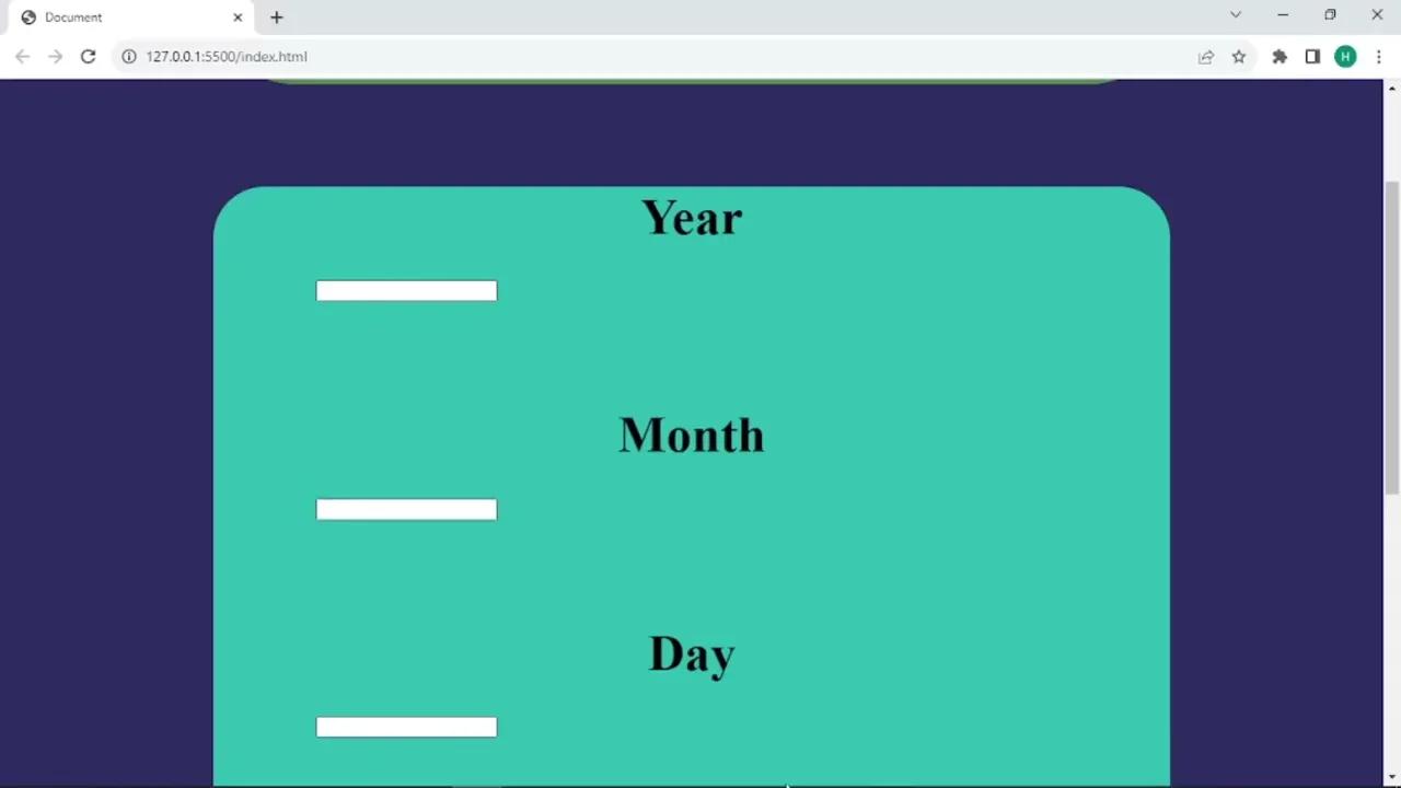 How To Create Age Calculator Using Html Css And Javascript 9269
