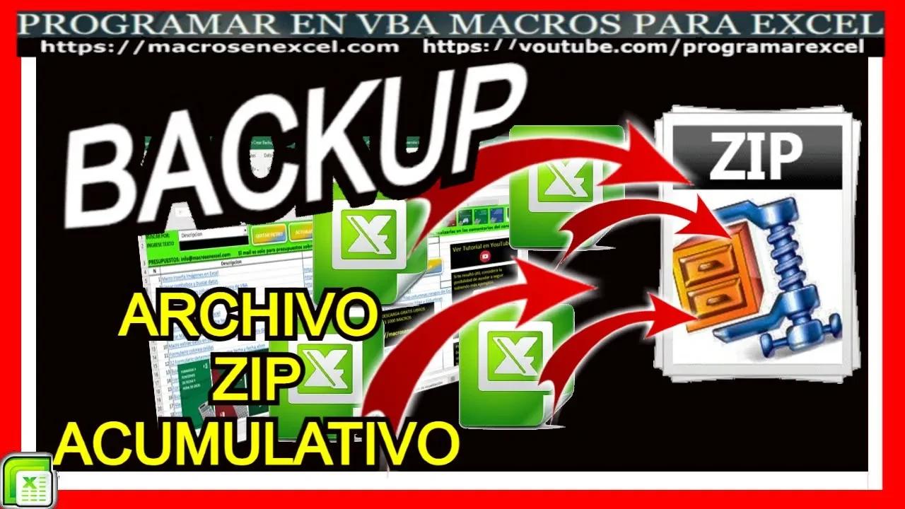 599 ️ Como Crear BACKUP 🔥 AGREGARLO al MISMO ZIP EXISTENTE con Excel VBA