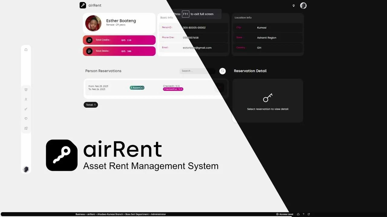 airRent - Asset Rent Managent System