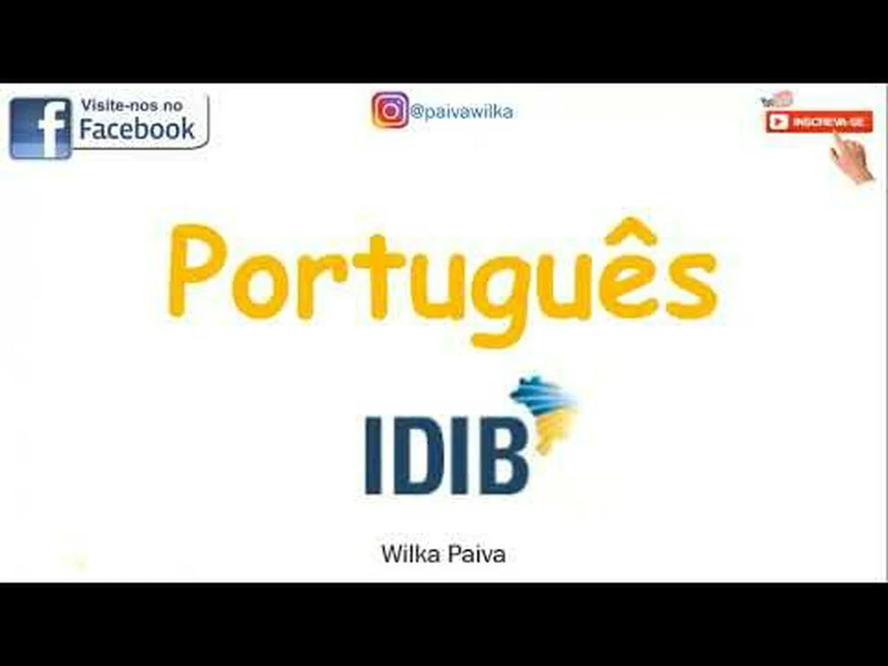 #1 Questões de PORTUGUÊS da banca IDIB