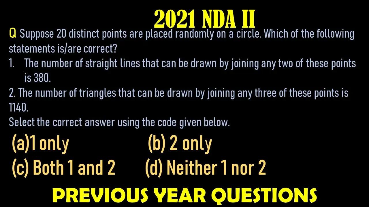 PnC || 2021 NDA MATHS PAPER 2 || NDA PREVIOUS YEAR QUESTION PAPER ...